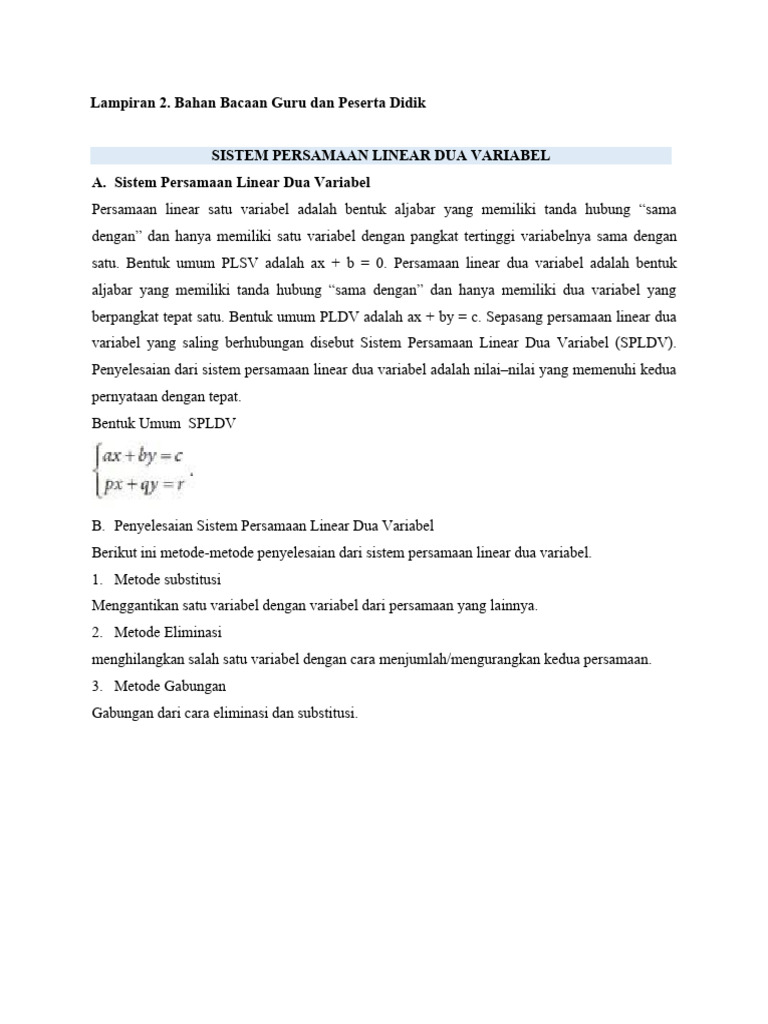 Bahan Ajar Kelas 8 MTK Kumer Lusi | PDF