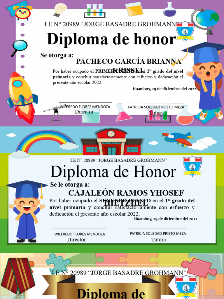 Diplomas Huamboy | PDF | Días festivos | Instituciones educacionales