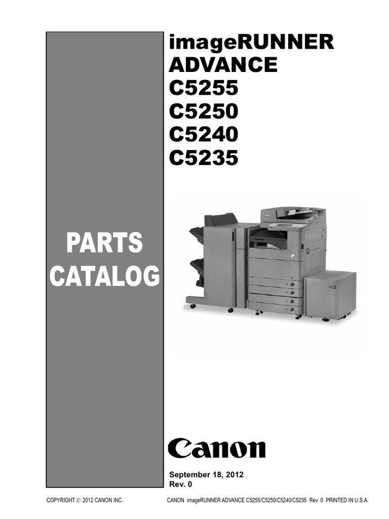 1110 imageRUNNER ADVANCE C5200 Series PC Rev0 091812 | PDF | Manufactured Goods | Equipment