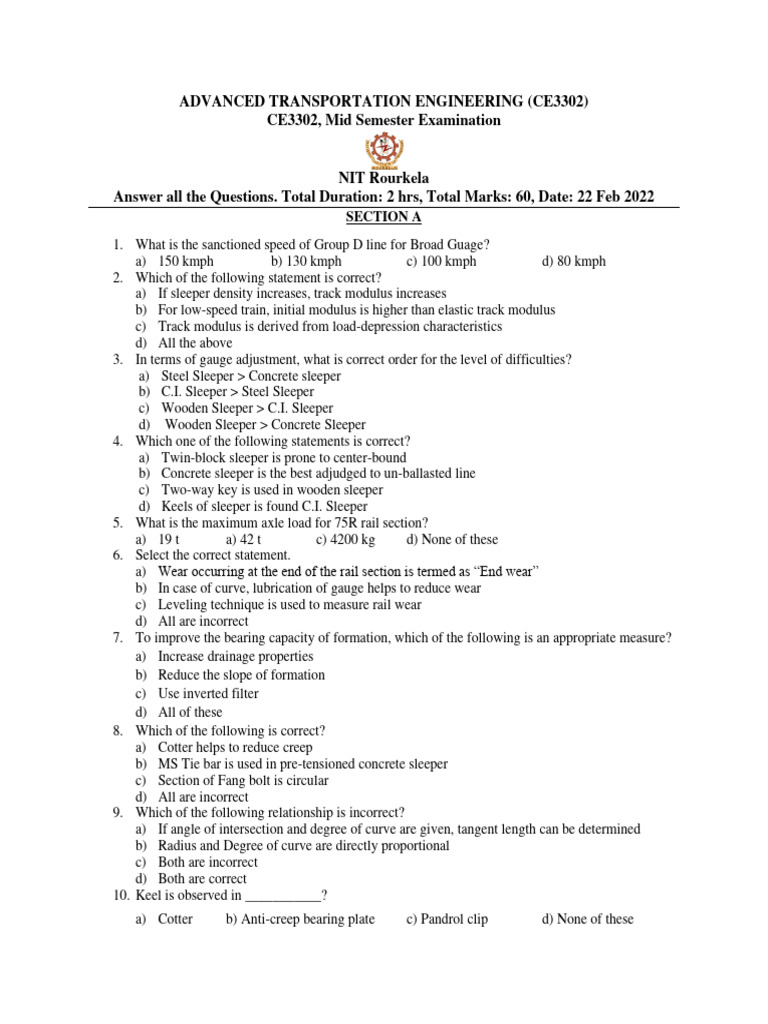 CE3302 | PDF | Rail Infrastructure | Rail Transport