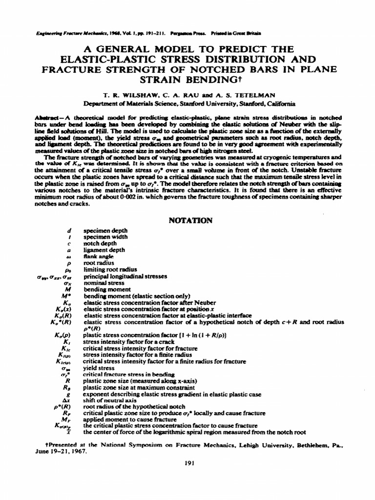 1968 - A geneal model to predict the elastic plastic stress ...