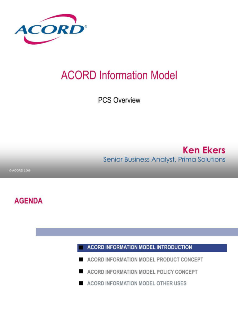 Acord Information Model Training | PDF