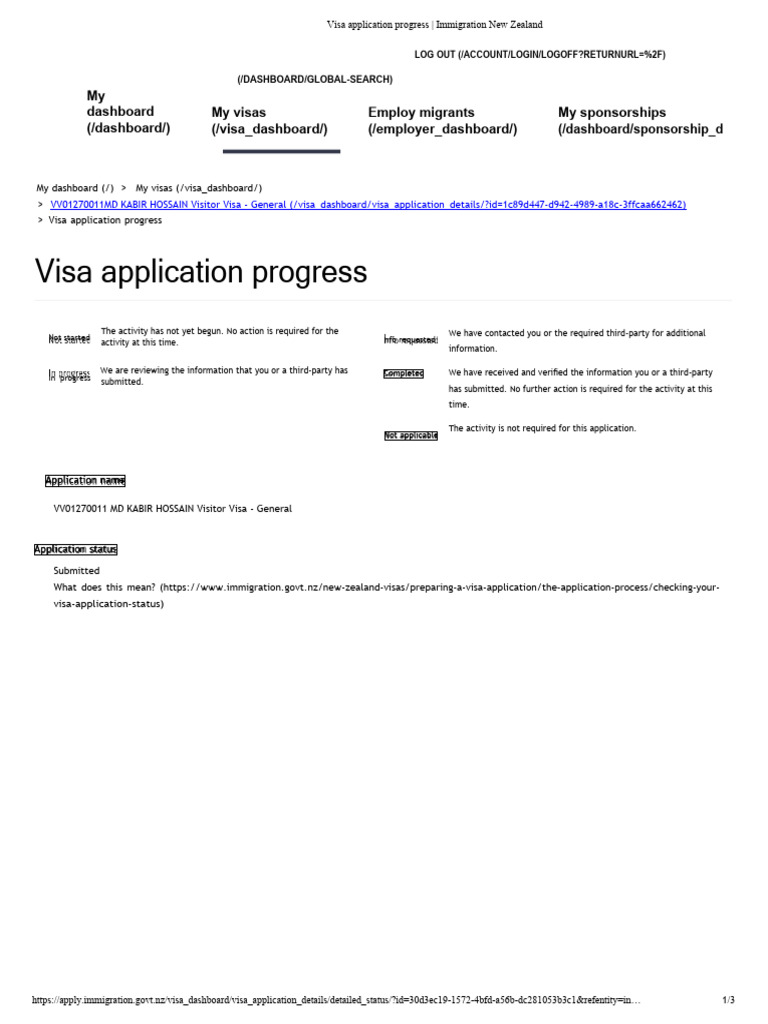 Visa Application Progress - Immigration New Zealand | PDF | Travel Visa ...