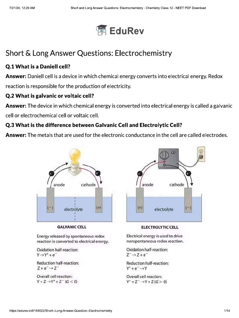 Electro Chemistry 3 | PDF