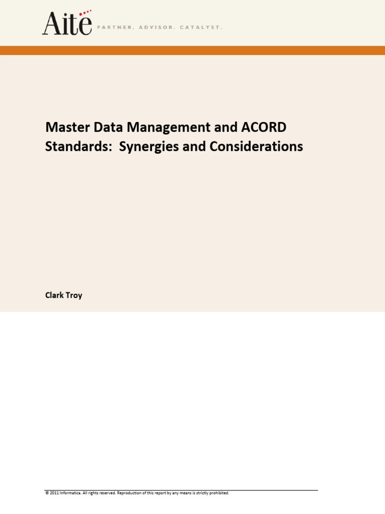 MDM & ACORD Standards Synergies | PDF | Insurance | Conceptual Model