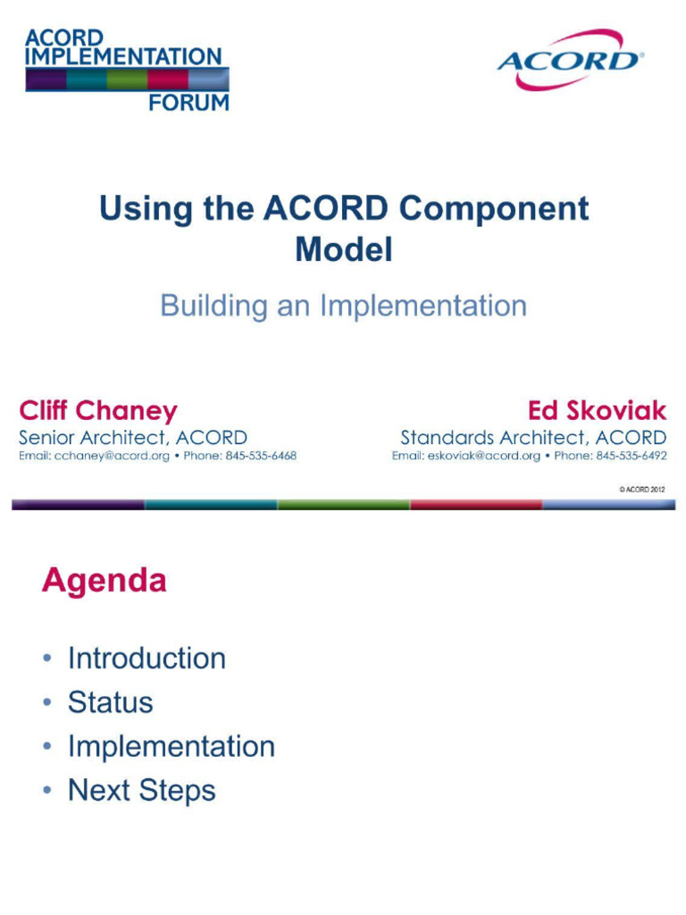 Using The Acord Component Model Acord Implementation Forum | PDF