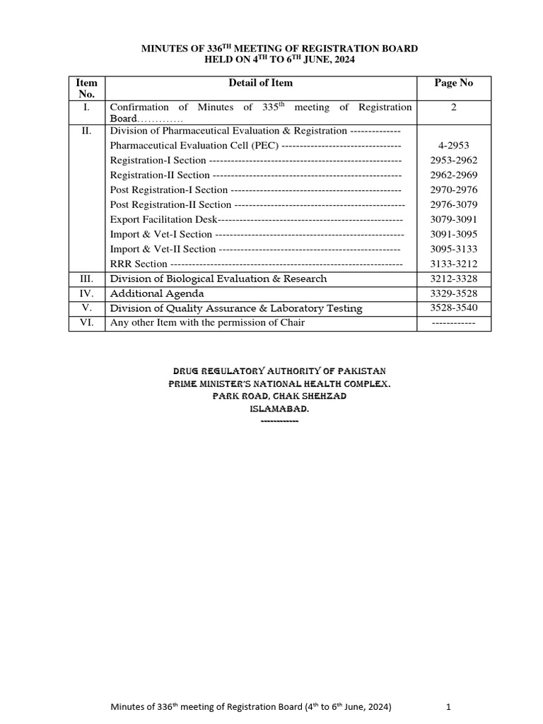 336th DRAP Registration Board Meeting | PDF | Pharmaceutical ...