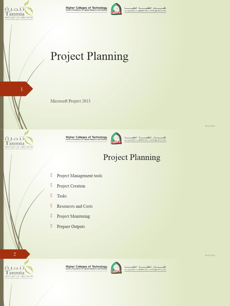 Project Planning - Arabic 1 | PDF