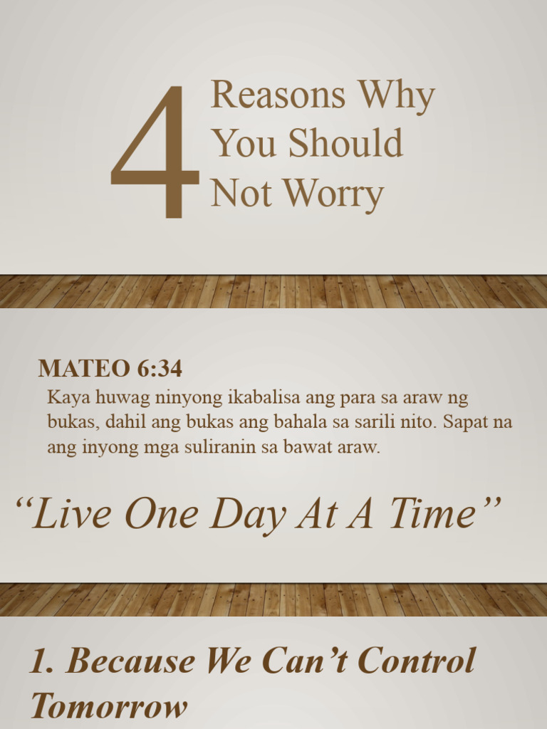4 Reasons Why You Should Not Worry | PDF 4 Reasons Why You Should Not Worry | PDF