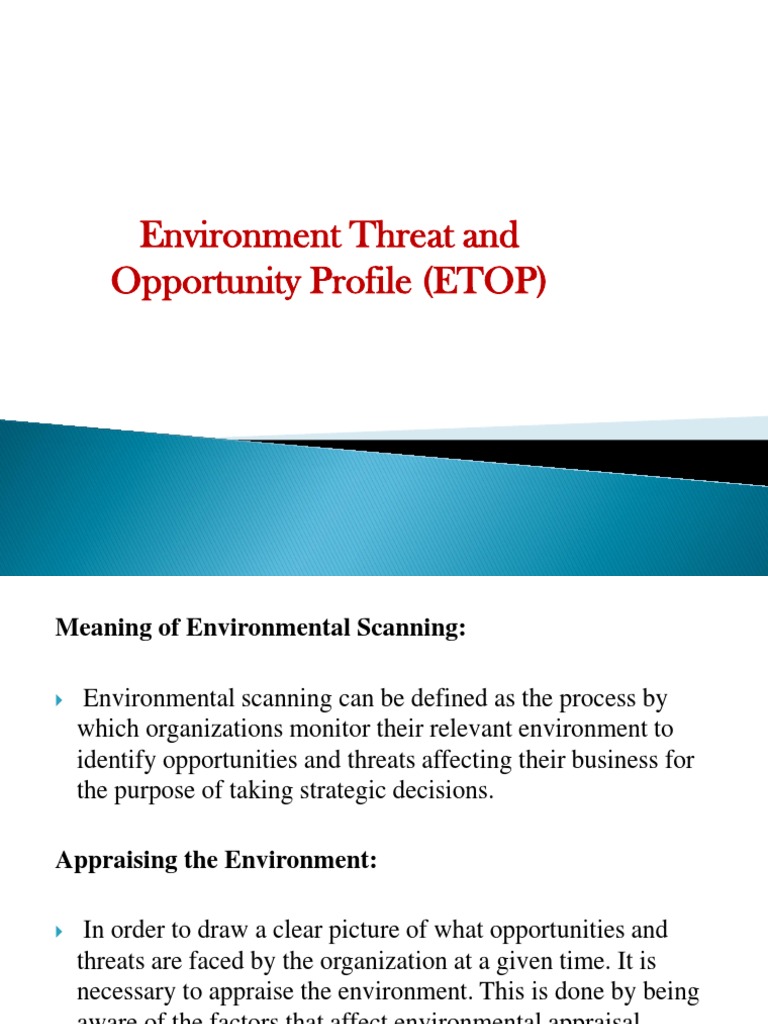 etop | Swot Analysis | Strategic Management