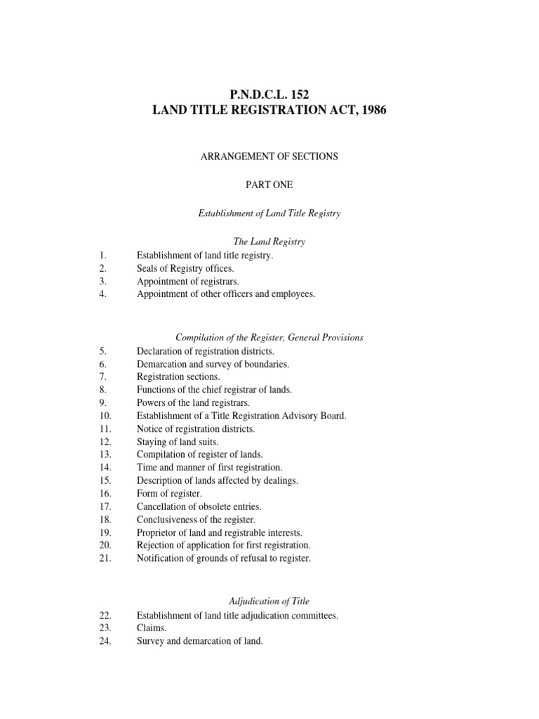 Land Title Registration Act Overview | PDF | Domain Name Registrar ...