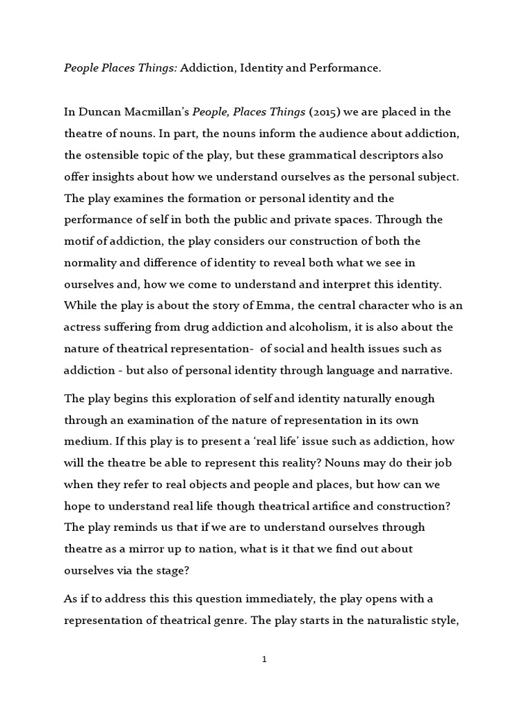 People Places and Things | PDF | Narrative