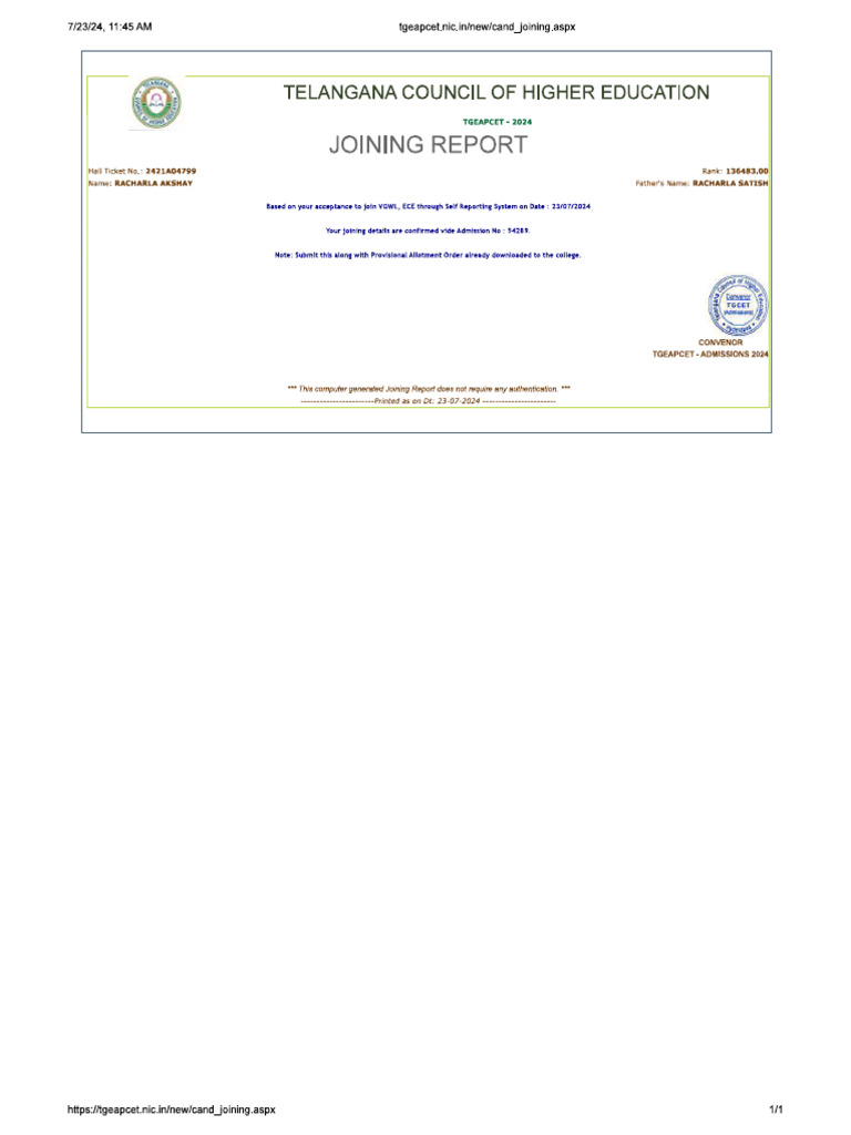 Joining Report | PDF