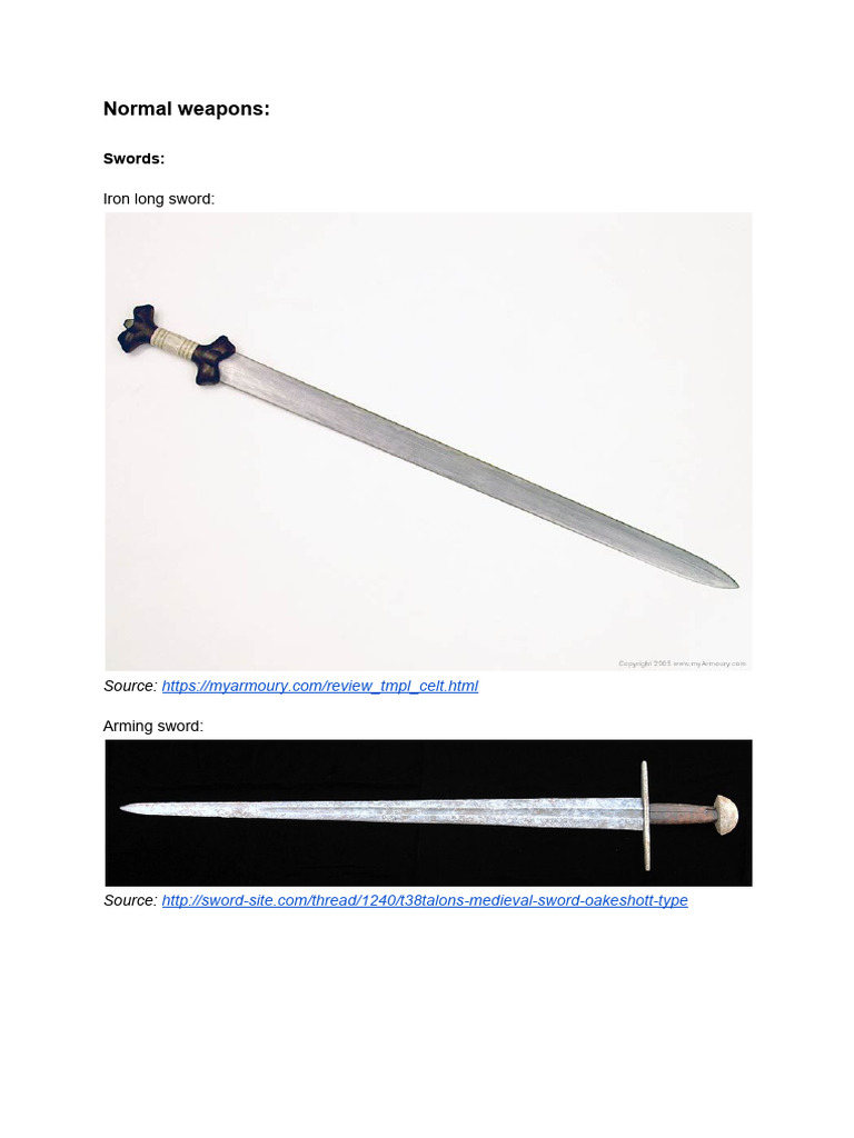 The Witcher TRPG - Homebrew - Gameplay Guide - Weapons Reference Sheet | PDF | Blade Weapons ...