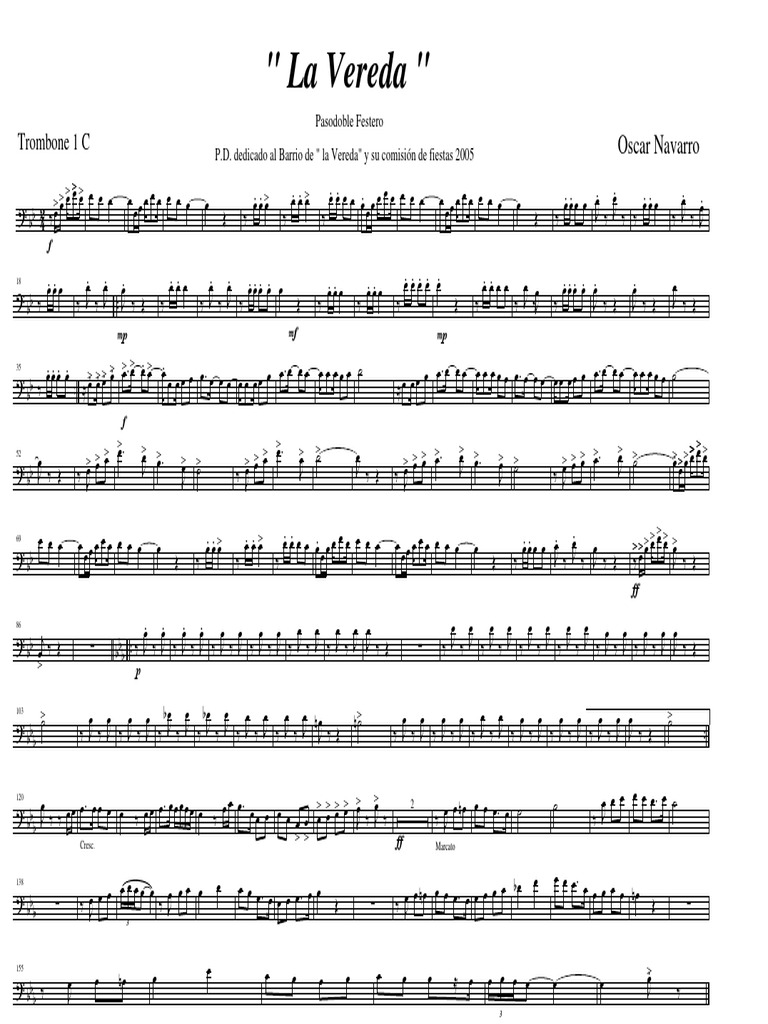 La Vereda Trombon 1 in C | PDF