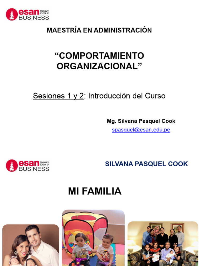 ESAN - COMPORTAMIENTO ORGANIZACIONAL - SESIONES 1 y 2 RVDO | PDF ...