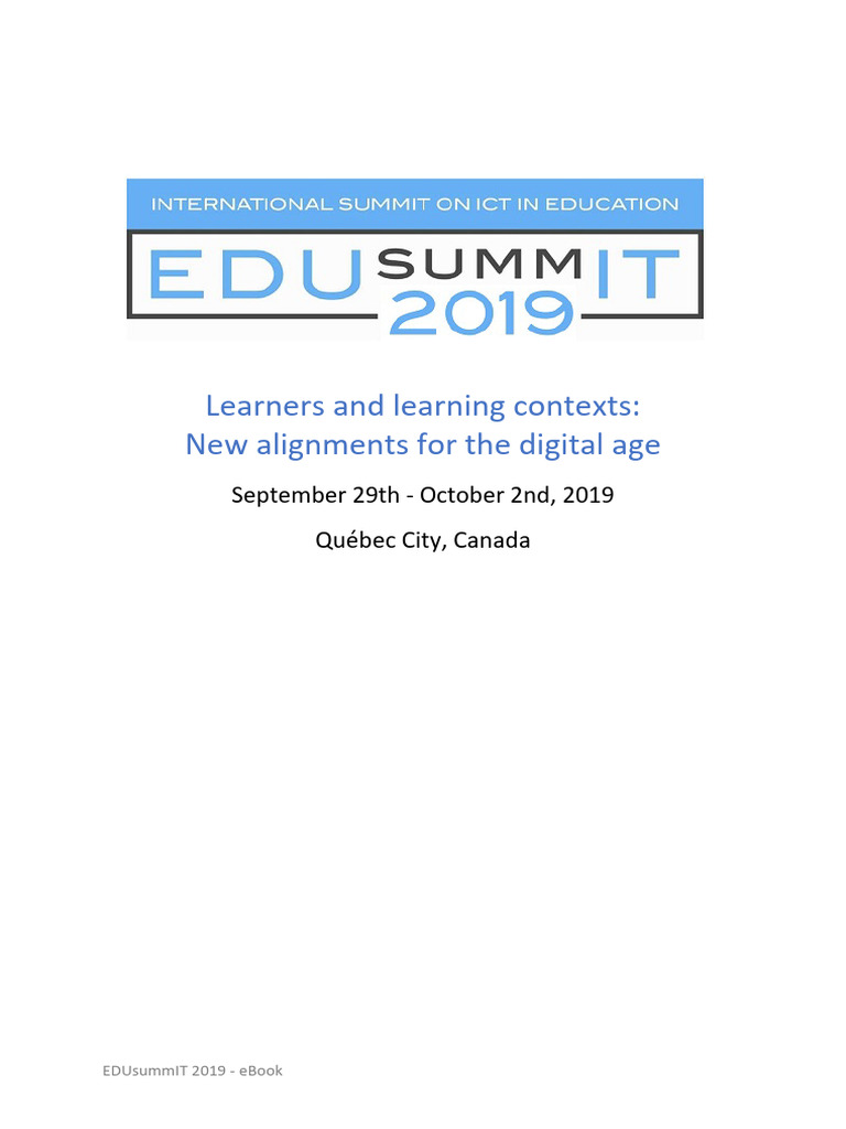 2019 - Learners and Learning Contexts - New Alignments For The Digital ...