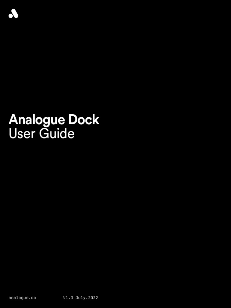 Analogue Pocket Dock User Guide | PDF | Hdmi | Usb
