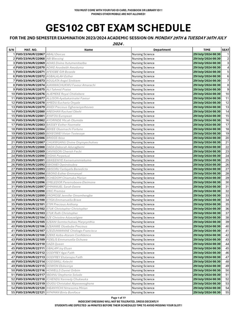 Ges102 2023 - 2024 Second Semester Exam Schedule-Ccmas | PDF ... Ges102 2023 - 2024 Second Semester Exam Schedule-Ccmas | PDF ...