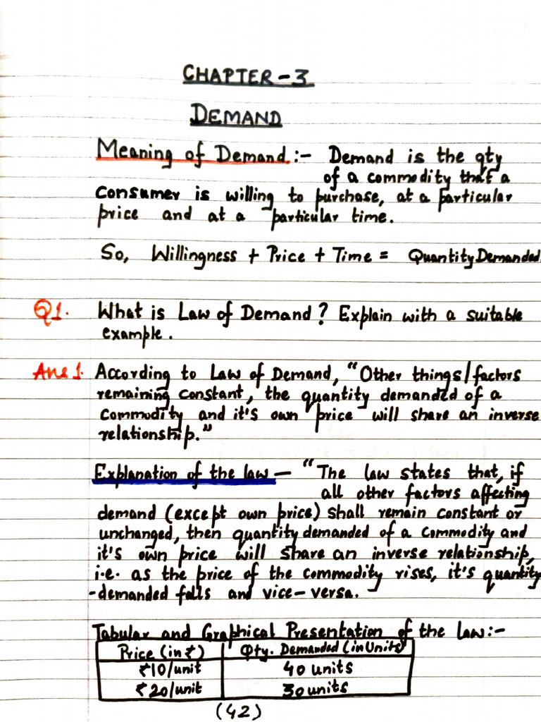 Ch3 Demand & Ch4 Elasticity of Demand Micro Class 11th | PDF