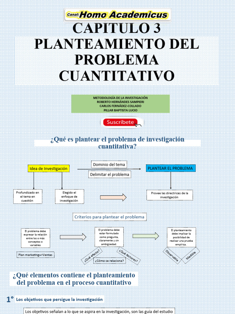 Cap 3. Planteamiento Del Problema Cuantitativo | PDF | Conocimiento | Evidencia