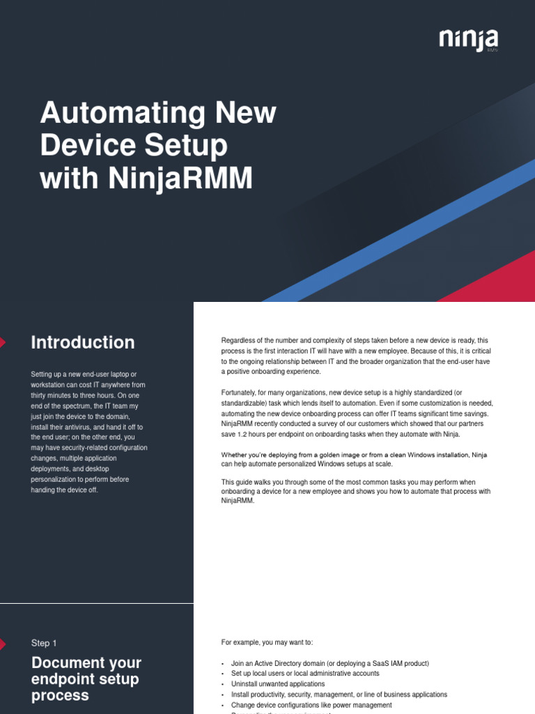 Automating Device Setup With NinjaRMM | PDF | Active Directory | Application Software