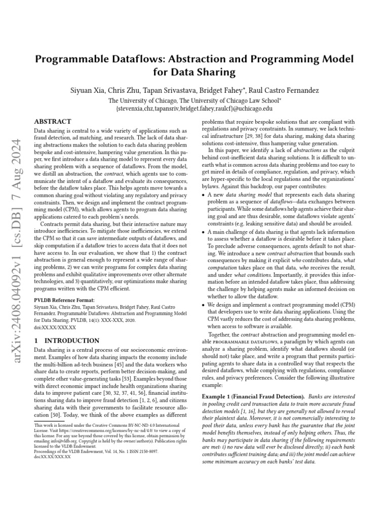 Programmable Dataflows: Abstraction and Programming Model For Data Sharing | PDF | Computer ...