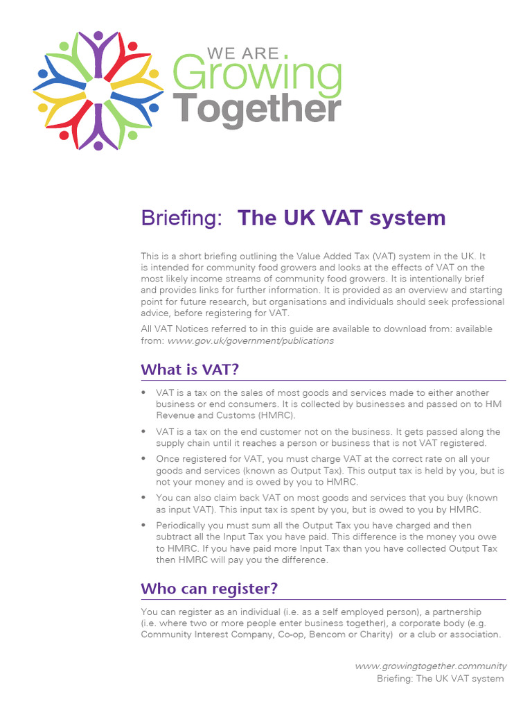 Uk Vat System | PDF | Value Added Tax | Taxes