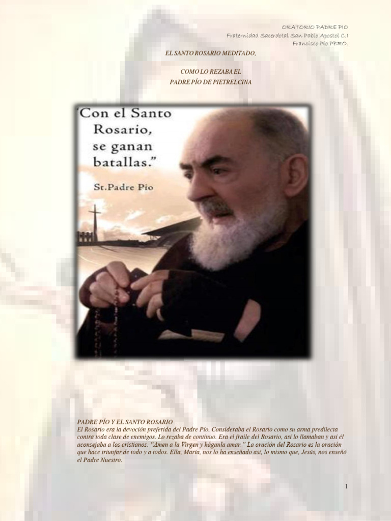 04 - Rosario Padre Pio | PDF | María, madre de Jesús | orador del Señor