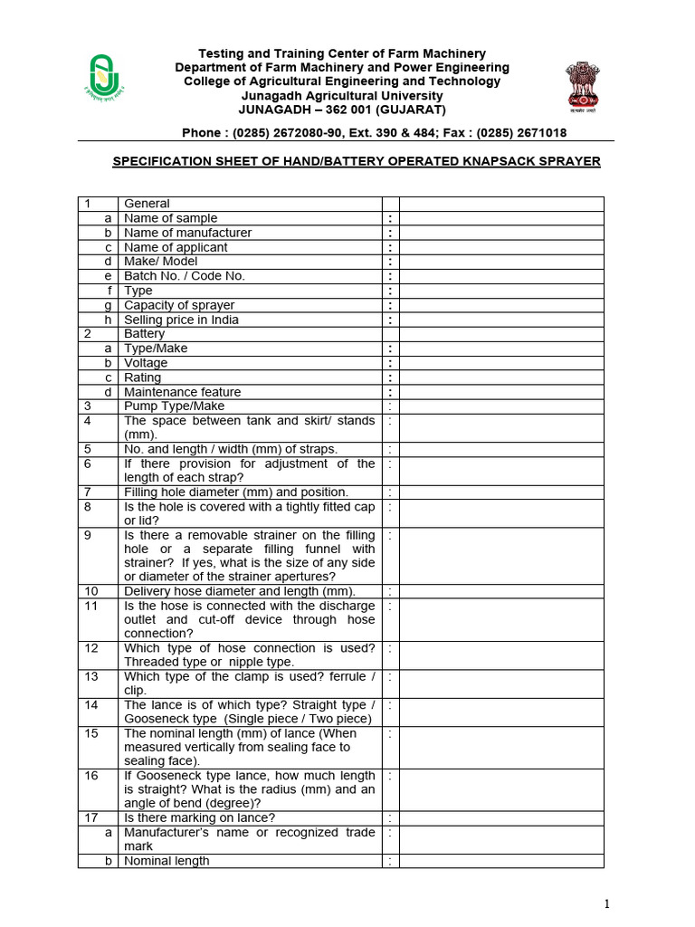 Hand Battery Sprayer | PDF | Valve | Mechanical Engineering