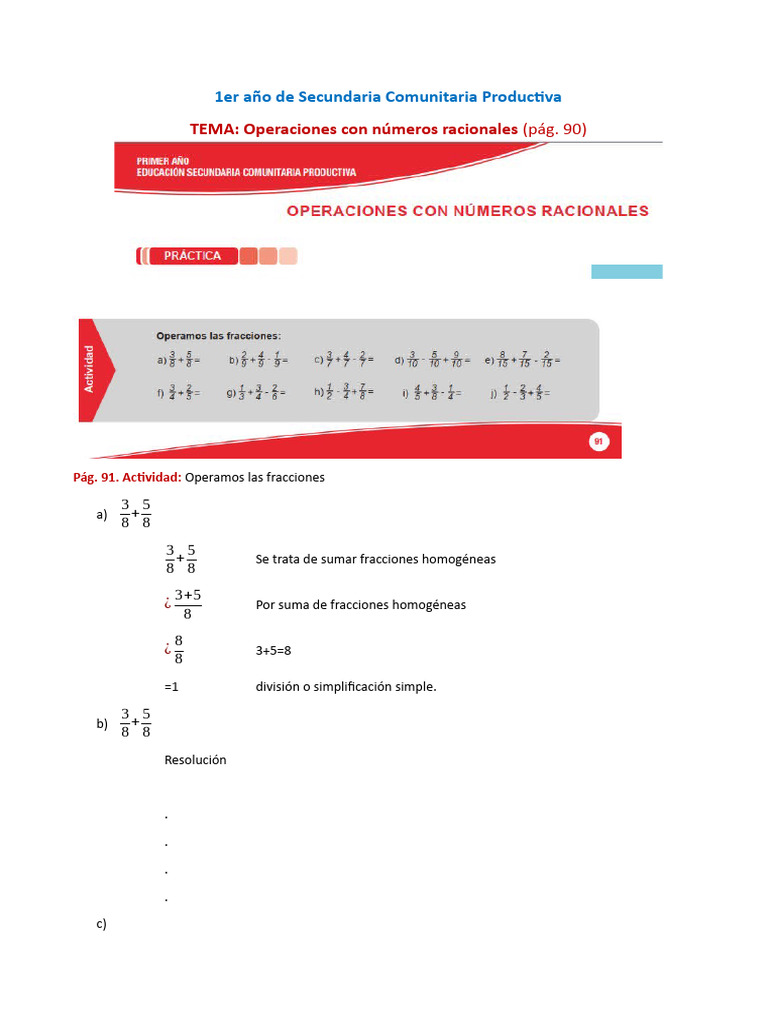 Operaciones con Números Racionales y Complejos | PDF