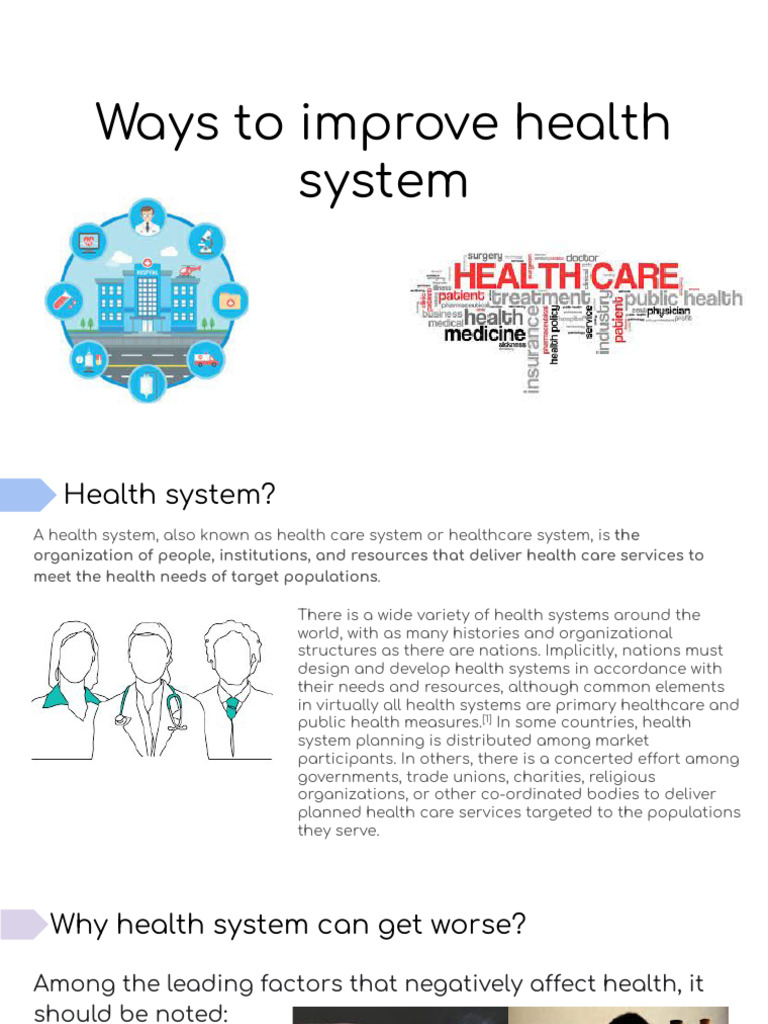 Ways To Improve Health System | PDF | Wellness