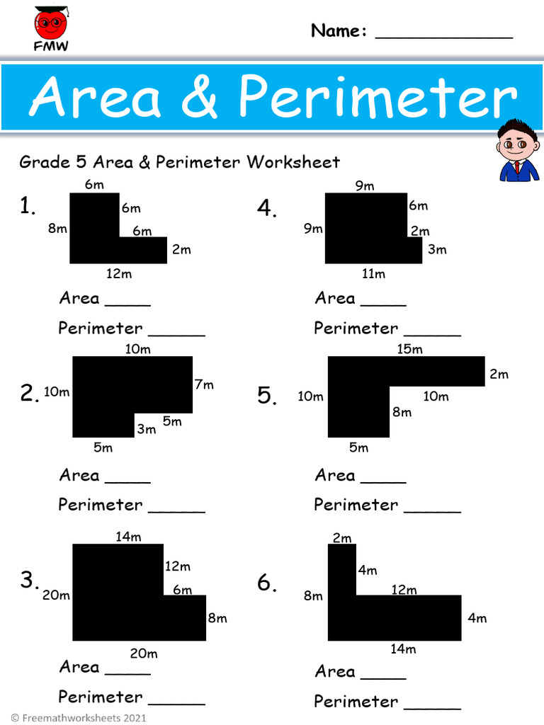 Grade 5 Area Perimeter Composite Shapes Worksheet 1 | PDF