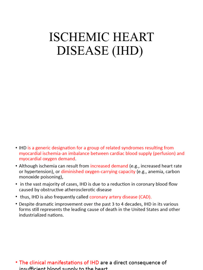 Ischemic Heart Disease (Ihd) | PDF | Coronary Artery Disease ...