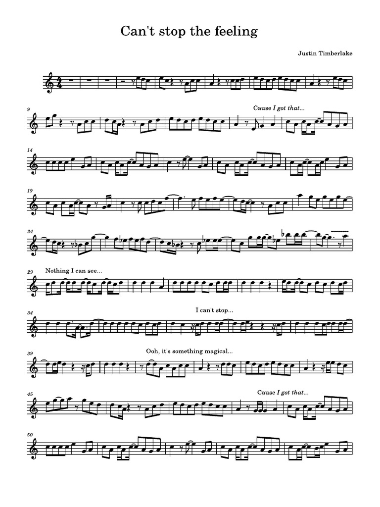 Cant Stop The Feeling | PDF