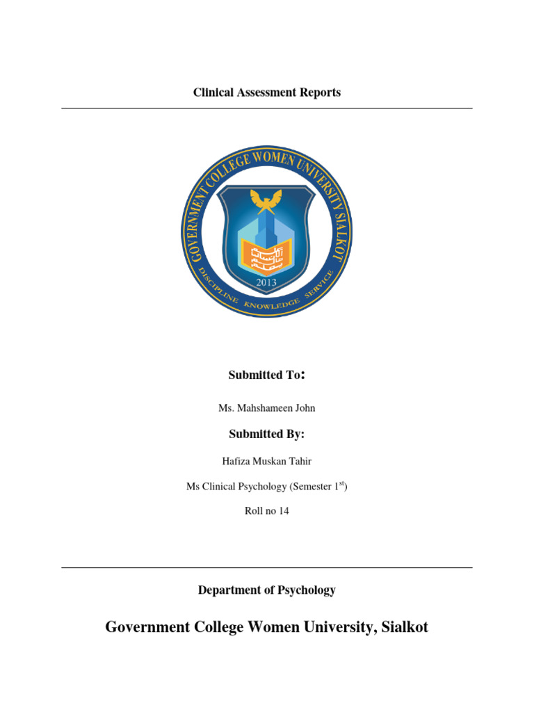 Psychology Student's WAIS-IV Report | PDF | Wechsler Adult Intelligence ...
