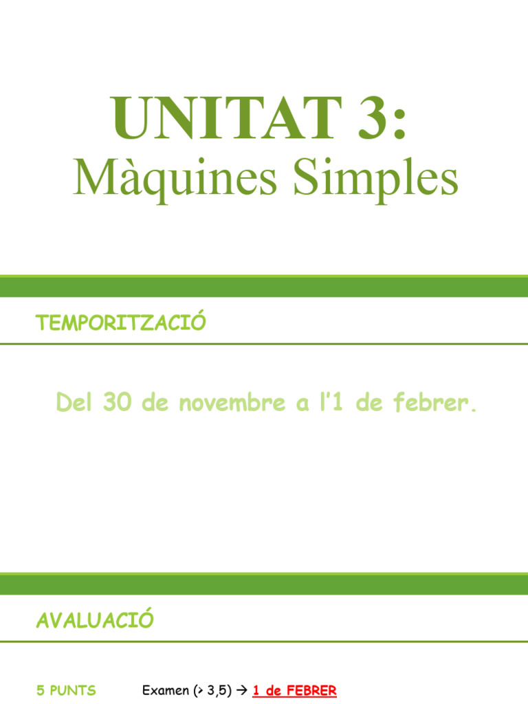 Unitat 3 Màquines Simples | PDF