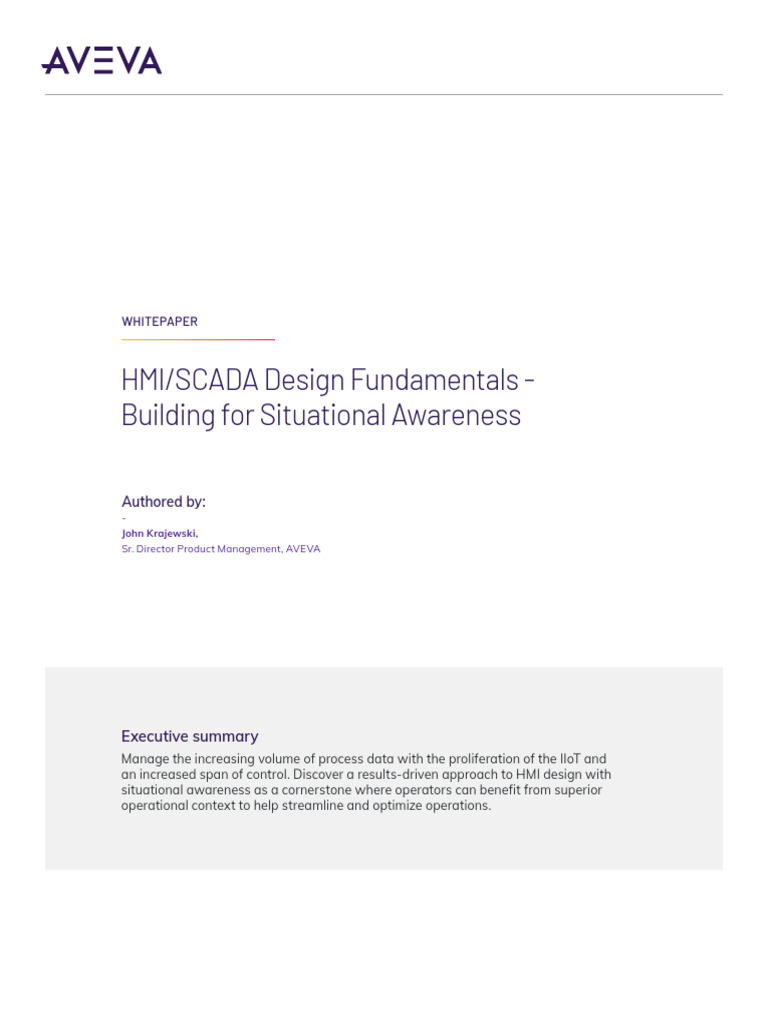 HMI/SCADA Design for Situational Awareness | PDF | Situation Awareness ...