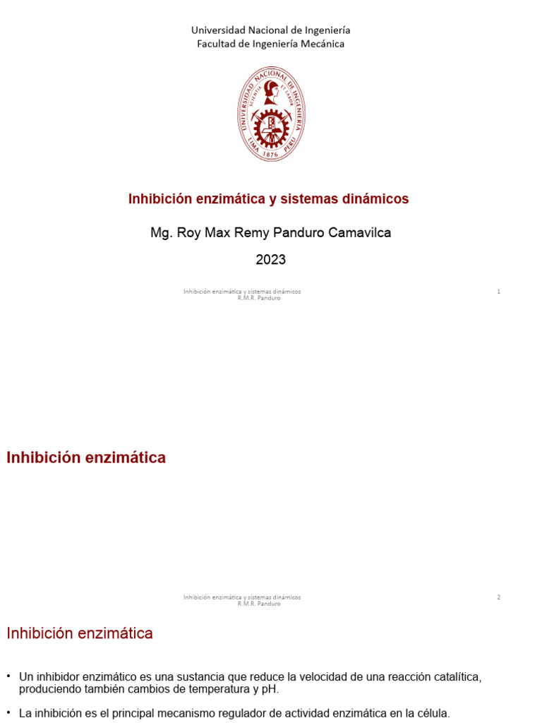 Inhibición Enzimatica y Sistemas Dinamicos | PDF | Inhibidor de la ...