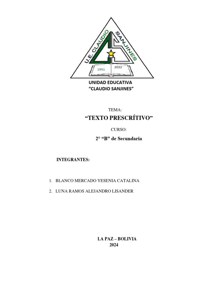 Tema Texto Prescriptivo | PDF | Comportamiento