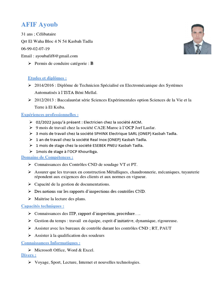 CV Ayoub Afif | PDF