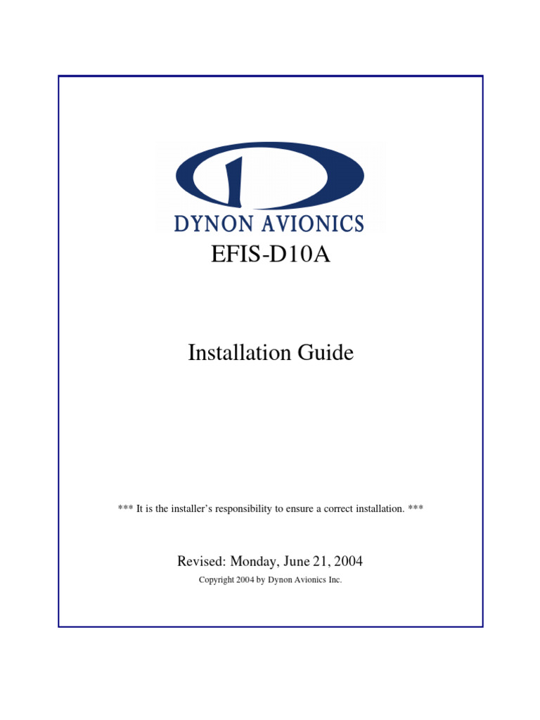 EFIS-D10A Installation Guide | PDF | Electrical Connector | Electrical ...