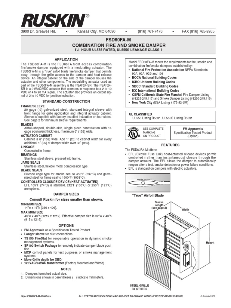 Fsd60fa M 1008 | PDF | Duct (Flow) | Building Engineering