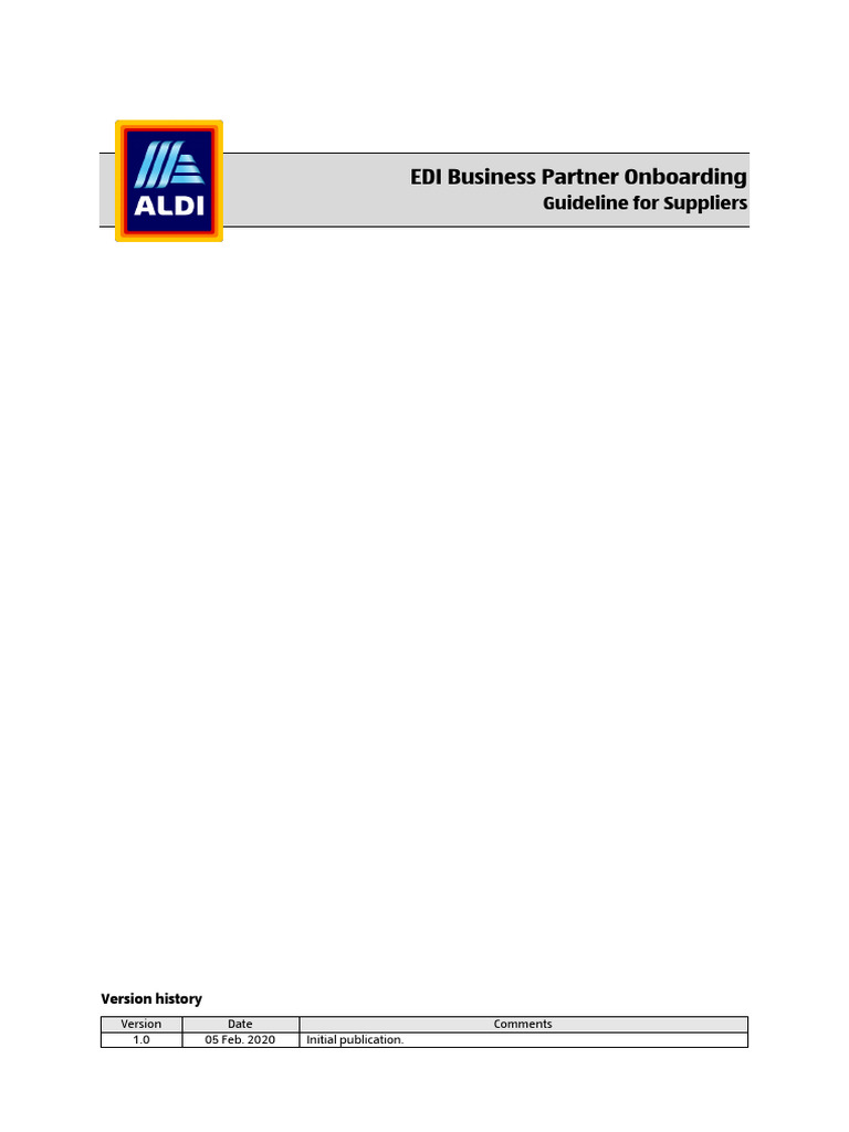 ALDI SOUTH Group - EDI Guideline For Suppliers | PDF | Electronic Data Interchange | Invoice