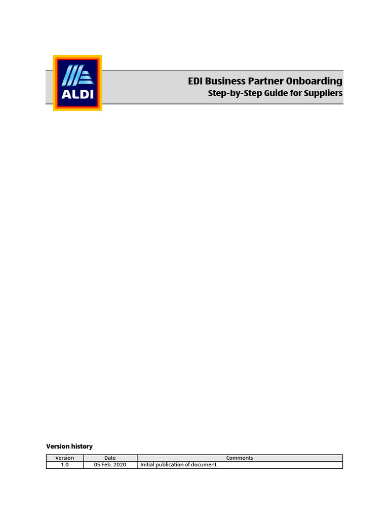 ALDI EDI Onboarding Guide for Suppliers | PDF | Electronic Data ...
