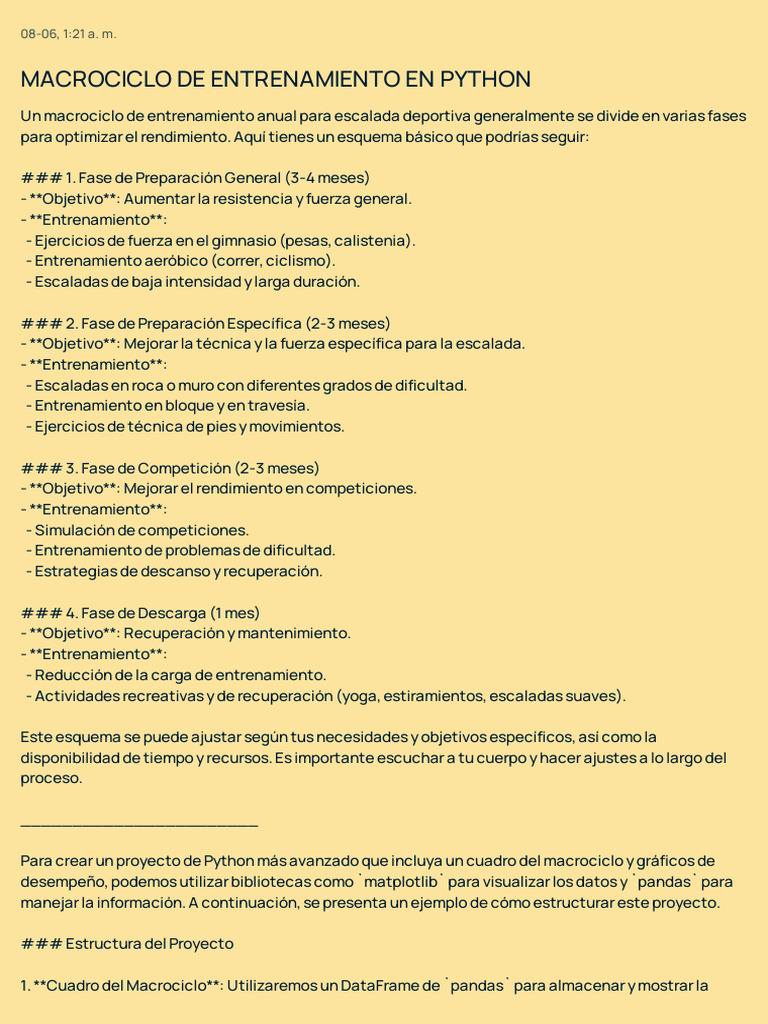 Macrociclo de Entrenamiento en Python | PDF | Informática ...