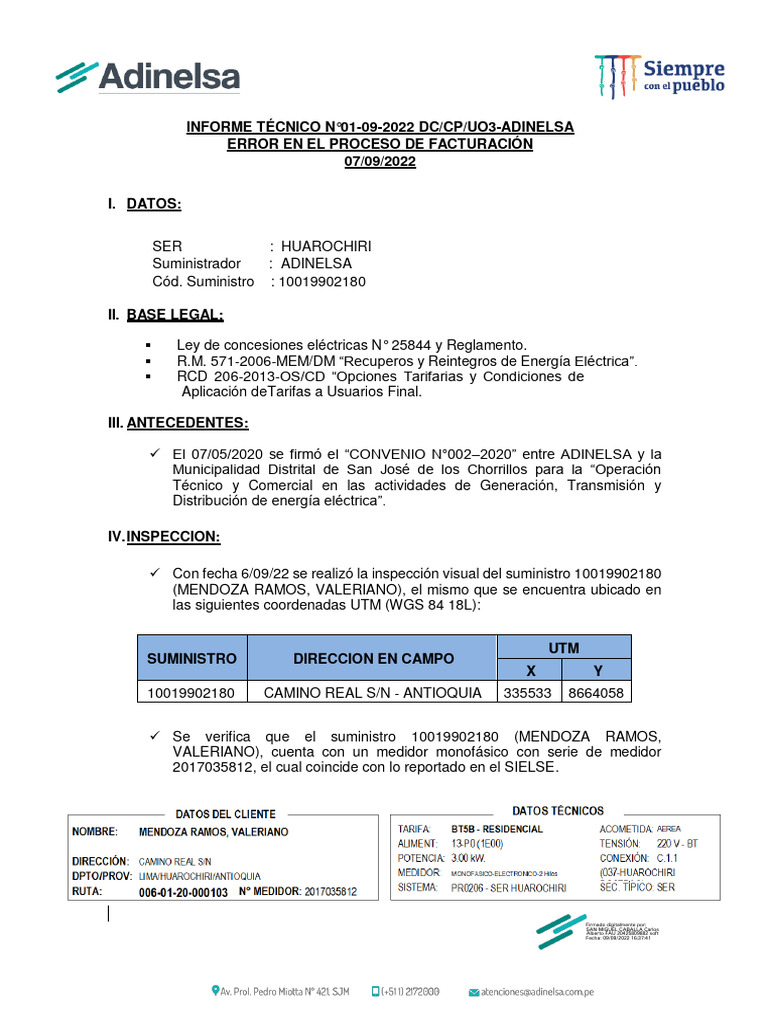Anexo Carta 1026-2022-GC-Adinelsa-INFORME TÉCNICO N°01-09-2022 DC - CP ...