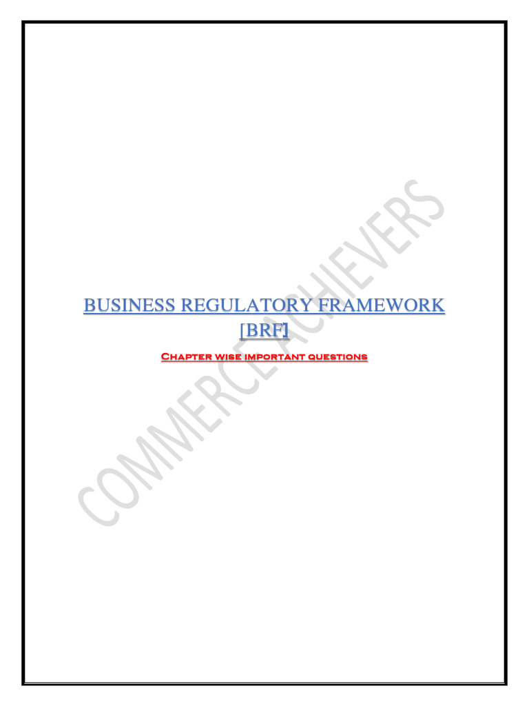 BRF Chapter Wise Important Qustions | PDF | Guarantee | Private Law