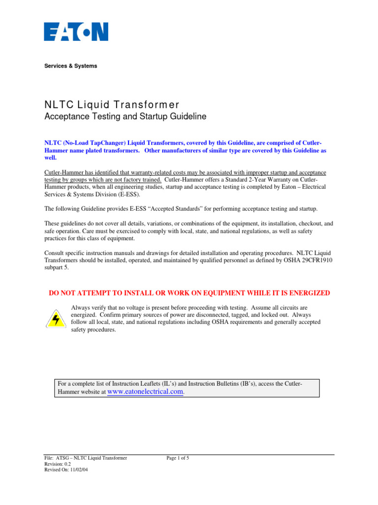 026-NLTC Liquid Transformer | PDF | Transformer | Electrical Breakdown