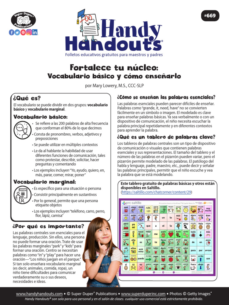 Fortalece Tu Núcleo: Vocabulario Básico y Cómo Enseñarlo | PDF ...